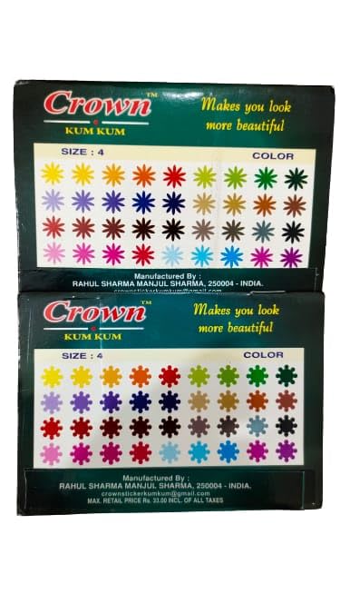 CROWN KUMKUM Star Shaped Plain Bindi for Women - Bollywood Style ...