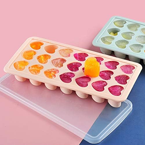 Amazon.com: 3 Double Heart Rose Ice Mold,Heart-Shaped Ice Cube Tray 1.8 ...