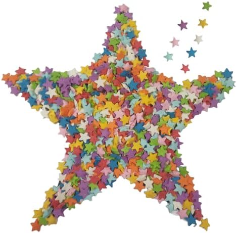 Amazon.com: Edible Sugar Rainbow Star Candy Sprinkles Dessert Sprinkle ...
