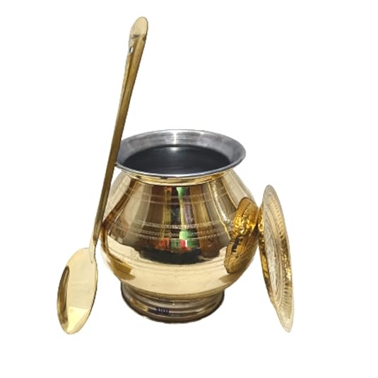 Brass PONGAL Pot Set with KARANDI and Plate