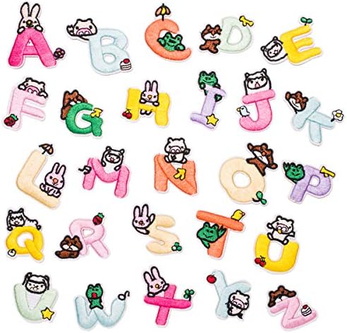 Amazon.com: 26Pcs A-Z Embroidery Alphabet Patches， Self-Adhesive Sew or ...