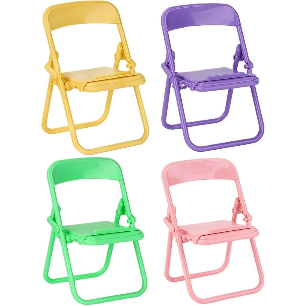 Amazon.com: 4Pcs Foldable Chair Phone Holder, Mini Foldable Chairs ...