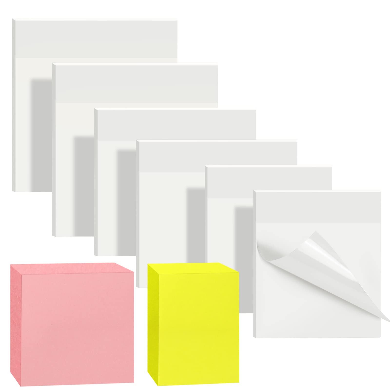 Buy Transparent Sticky Notes, 5 Sizes 300 Sheets Transparent Sticky ...