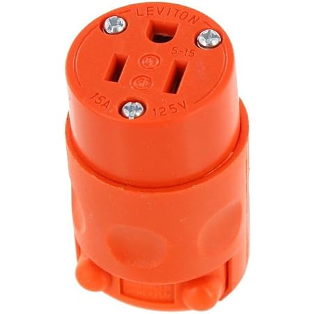 Leviton 515CV-OR 10 Pack 15Amp 125V 3-Wire Connector Straight Blade ...