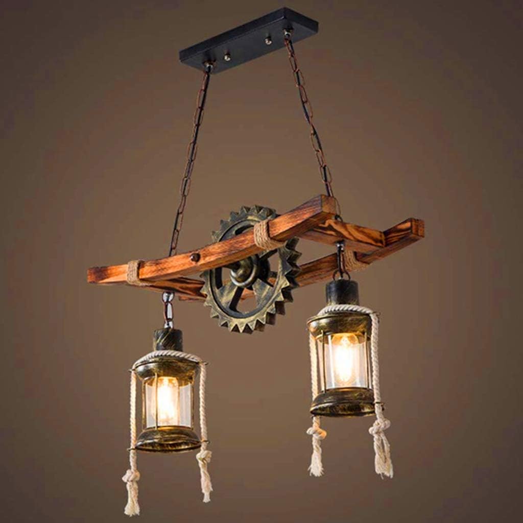 Rustic Wooden Pendant Lights Vintage Oak Hanging Lamp Dining Table ...