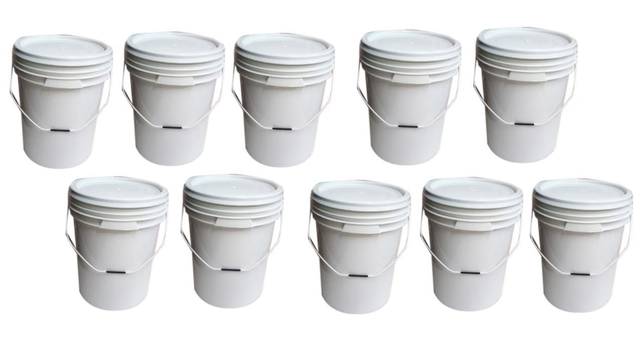 V L POLYMERS Plastic Bucket with lid 10pcs (Size 20 Liter) : Amazon.in ...