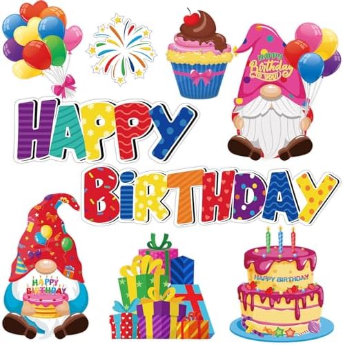 Amazon.com: 4 Pieces Car Magnet Birthday Refrigerator Decorations Large ...