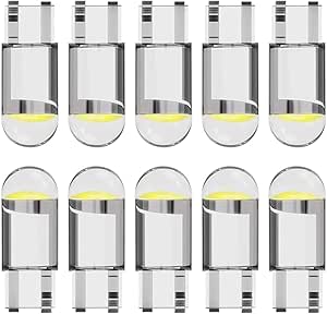 Amazon.com: Car LED Bulb，194 LED Light Bulb White 6000K Pack of 10, 168 2825 W5W T10 Wedge COB ...