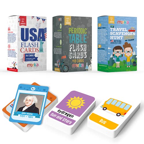 Buy merka Educational Flashcards Bundle: US States & Presidents Deck ...