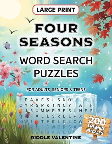 Four Seasons Word Search Puzzles for Adults Large Print: 200 Puzzles ...