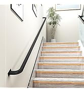 4FT Black Iron Hand Railing, Sturdy Safety Staircase Handrails Wall ...