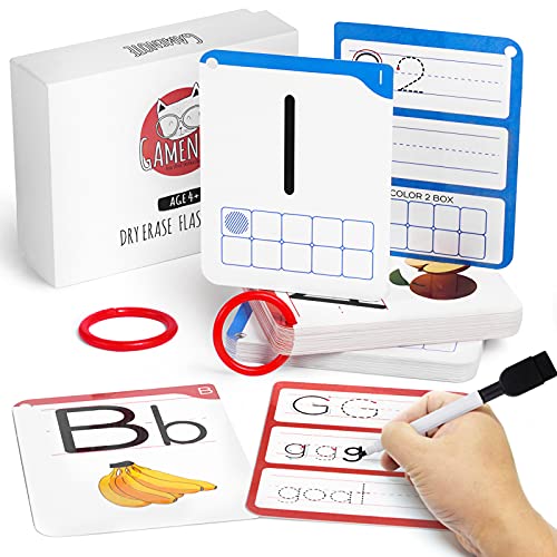 Snapklik.com : Gamenote Dry Erase Alphabet And Number Flash Cards ...