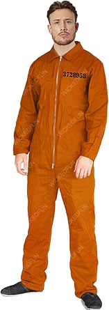 Amazon.com: The Fancy Dress® Adult Orange Prisoner Overall Jumpsuit ...