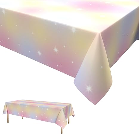 GRESATEK Pastel Rainbow Table Cloth,Pink Party Table Covers Kids ...