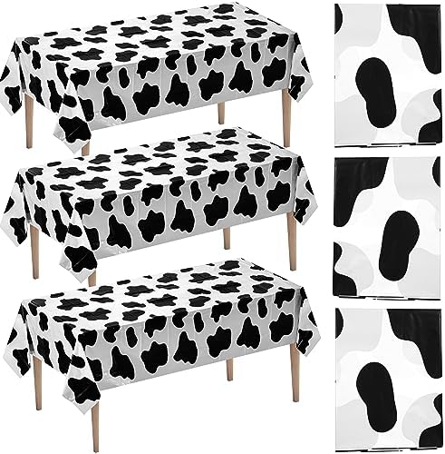 Amazon.com: Bedwina Cow Print Tablecloth (Pack of 3) 54 x 72 Inch ...