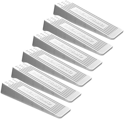 CREATISMO Pack of 6 White Door Stoppers for Floor, Durable, Anti-Skid ...