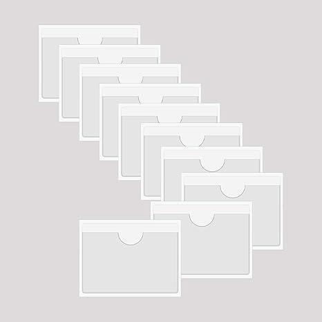 Baikeen Self Adhesive Clear Pockets,Clear Self Adhesive Card Label ...