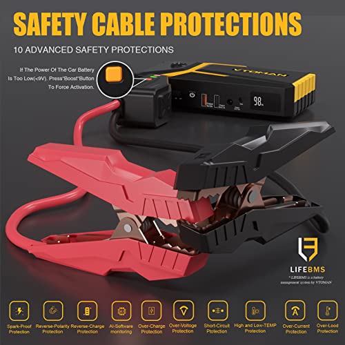 Snapklik.com : VTOMAN V8 Jump Starter, 2000A Peak For Up 8L Gas And 6L ...