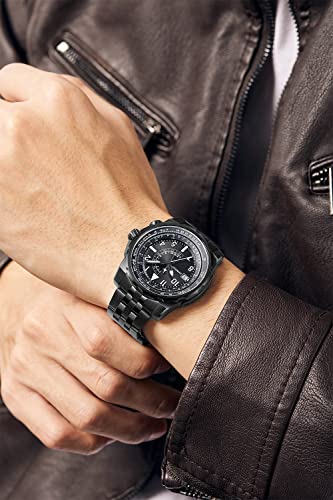 Buy JIANDUN Men's Quartz Watches,Stainless Steel Strapl, Pilot Watch ...