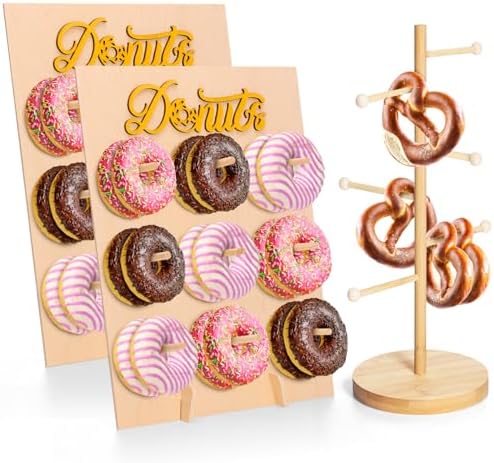 Amazon.com: Yerliker 2 Pieces Donut Display Stand, Reusable Donut ...
