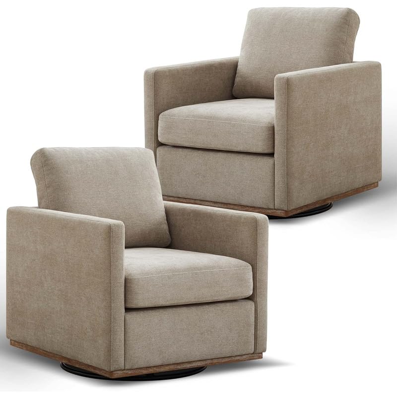 Amazon.com: AZSJML Swivel Accent Chair Set of 2, 360 Degree Square ...