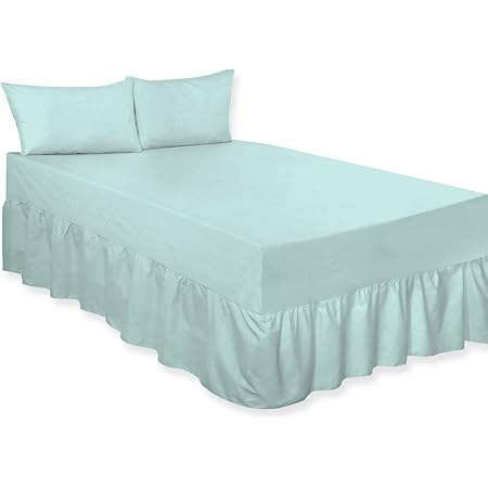 Plain Poly cotton Extra Deep Frilled Valance Fitted Sheets, Easy Case ...