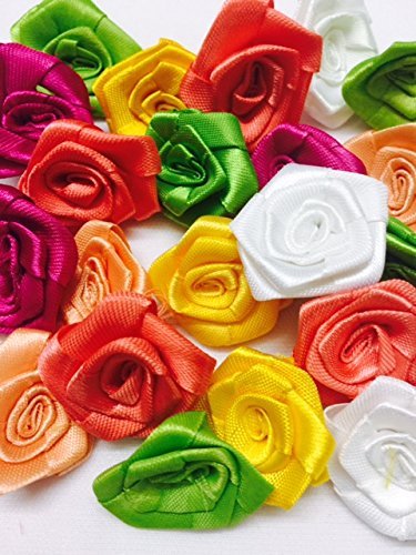 eerafashionicing Flower Roses Satan Ribbon Appliques Asian Hobby Craft ...