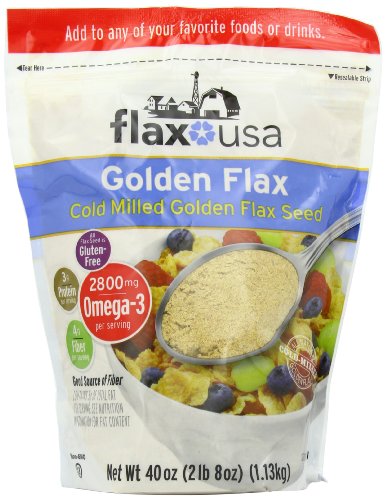 Flax USA 100% Natural Flax Cold Milled Ground Golden Flax Seed, 40 oz ...