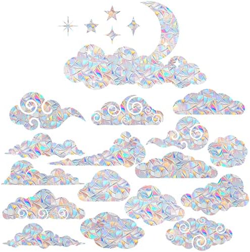 Amazon.com: AREAWA Rainbow Cloud Window Clings - 18 Pc Non-Adhesive ...