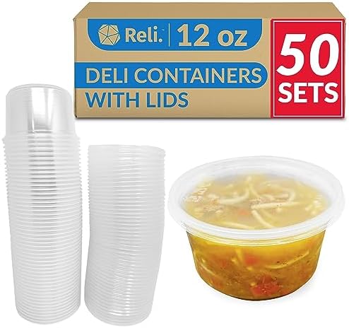 Amazon.com: NEEBAKE 75 Sets 12oz Deli-Containers-with-Lids-Airtight ...