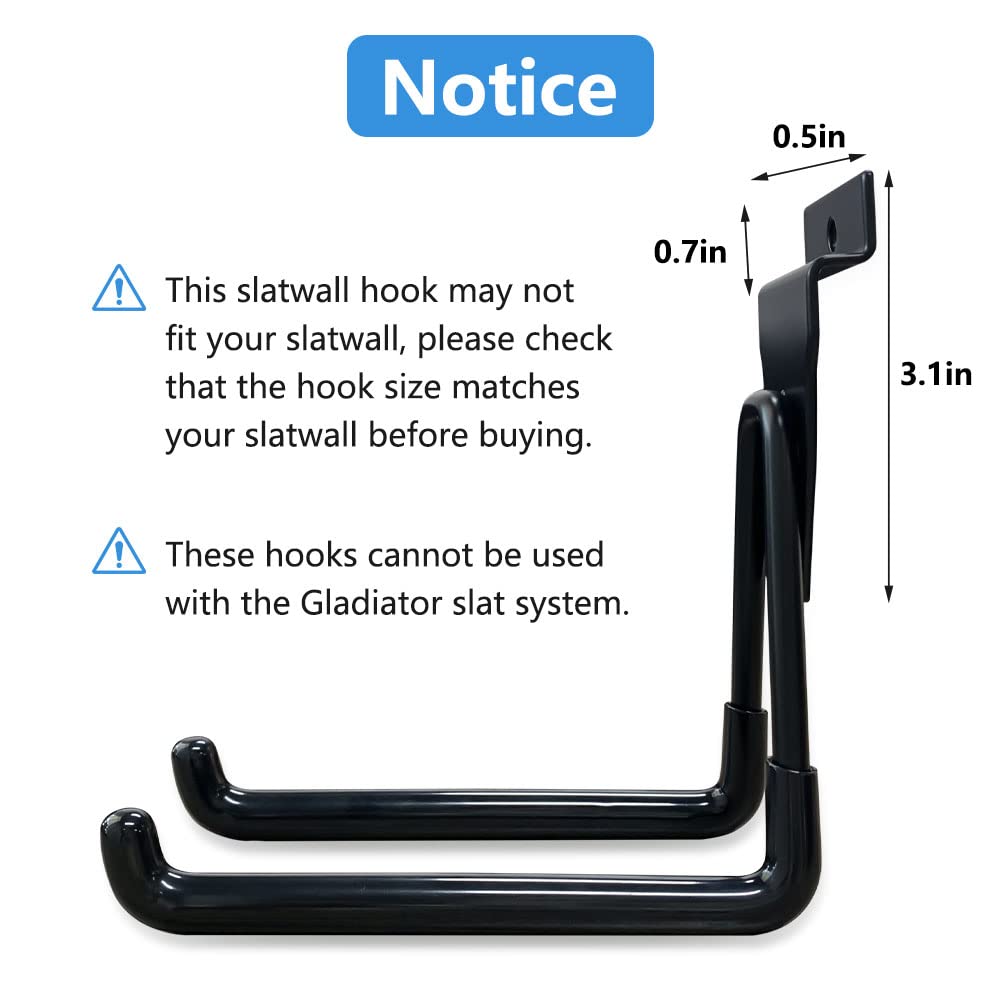 Dobures Slatwall Hooks Garage Hooks, SlatWall Accessories, Multi Size ...