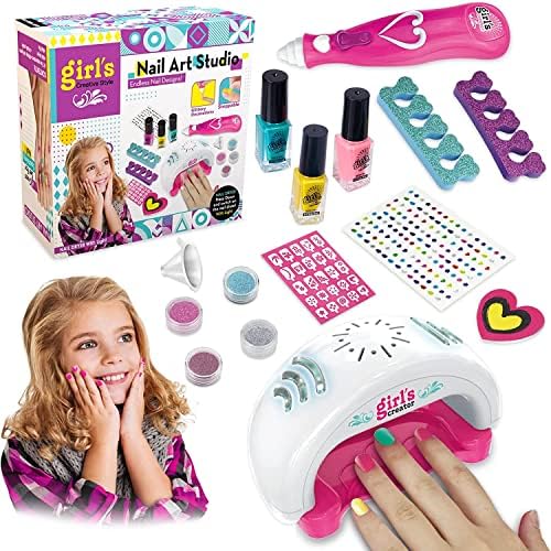 Kid Nail Studio Set Kids Nail Polish Kit Girls Nail Salon Games ...