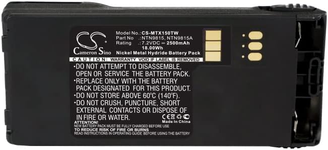 Amazon.com: 2500mAh NTN9858C Replacement Battery for Motorola XTS1500 ...
