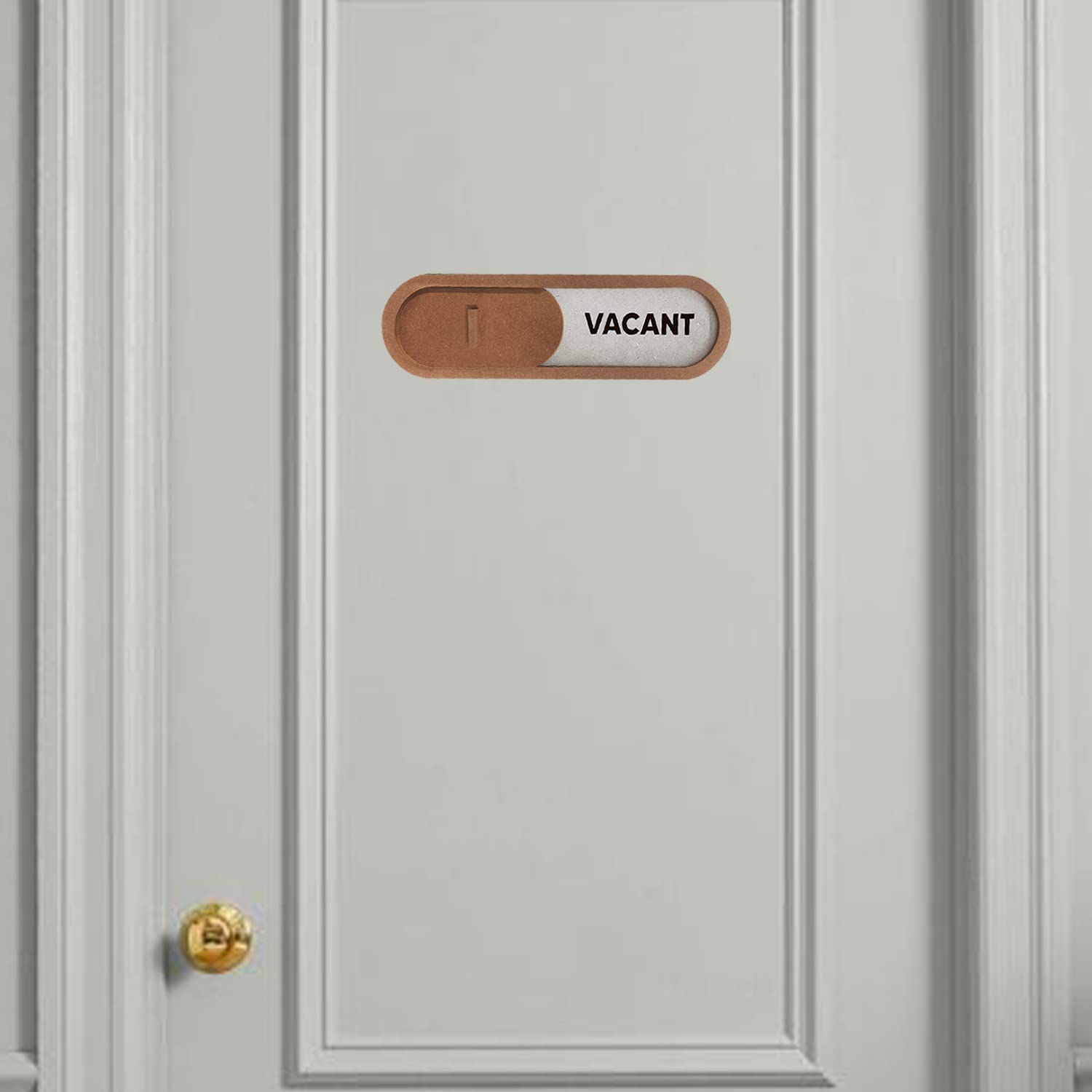 Snapklik.com : GEEKBEAR Vacant/Occupied Slider Sign (Brown) - Made