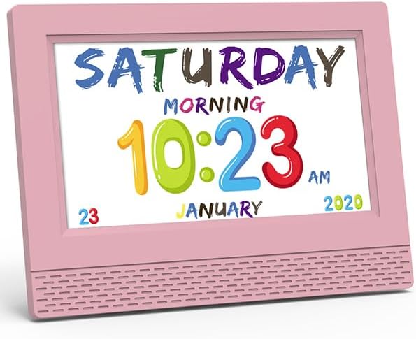 Amazon.com: Kids Digital Alarm Clock Colorful, 7" Large LED Time ...