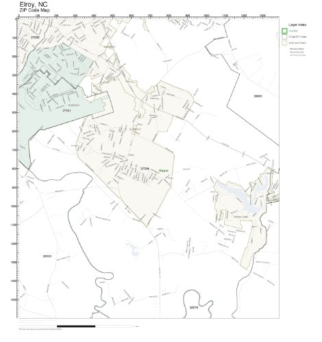 ZIP Code Wall Map of Elroy, NC ZIP Code Map Not Laminated: Amazon.com ...