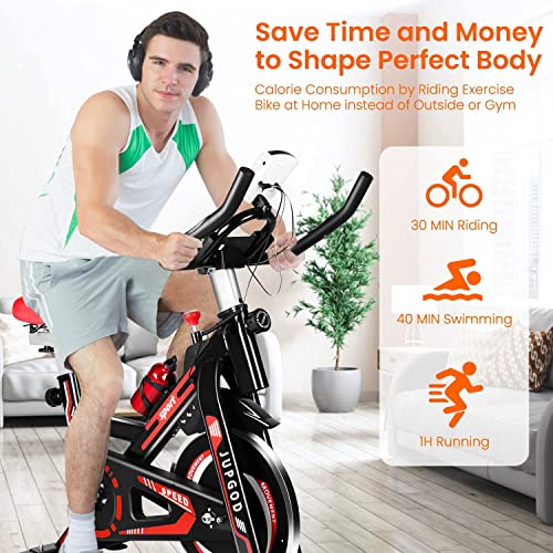 Jupgod Resistance Exercise Bike with Heart Rate Monitor, Stationary ...