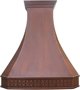 Amazon.com: SINDA Handmade Copper Range Hood Cover with Commercial ...