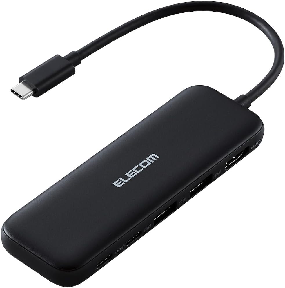 Amazon.co.jp: エレコム USB-C ハブ ドッキングステーション 5in1 100W PD対応 HDMI 4K30Hz 高速データ転送 5Gbps ブラック DST-W01 ...