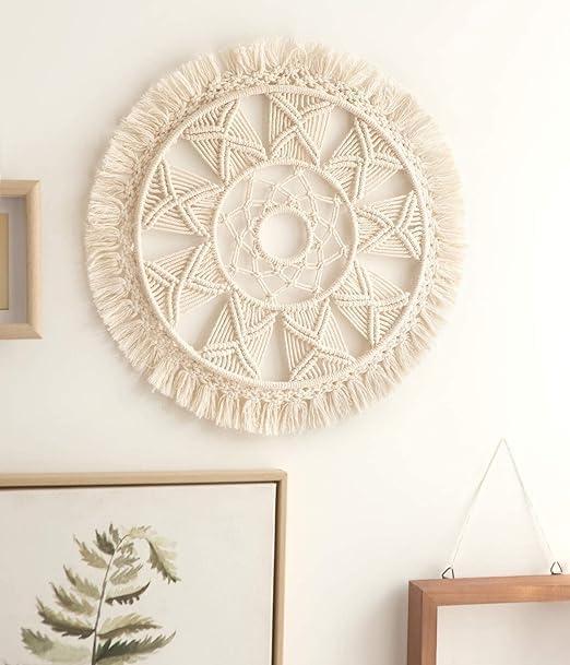 GUL DECOR Cotton | Macrame Wall Hanging Dream Catcher | Boho Wall Decor ...