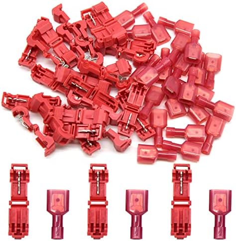 Hocansen 60 Pieces/30 Pairs T Tap Wire Connectors 22-18 AWG Self ...