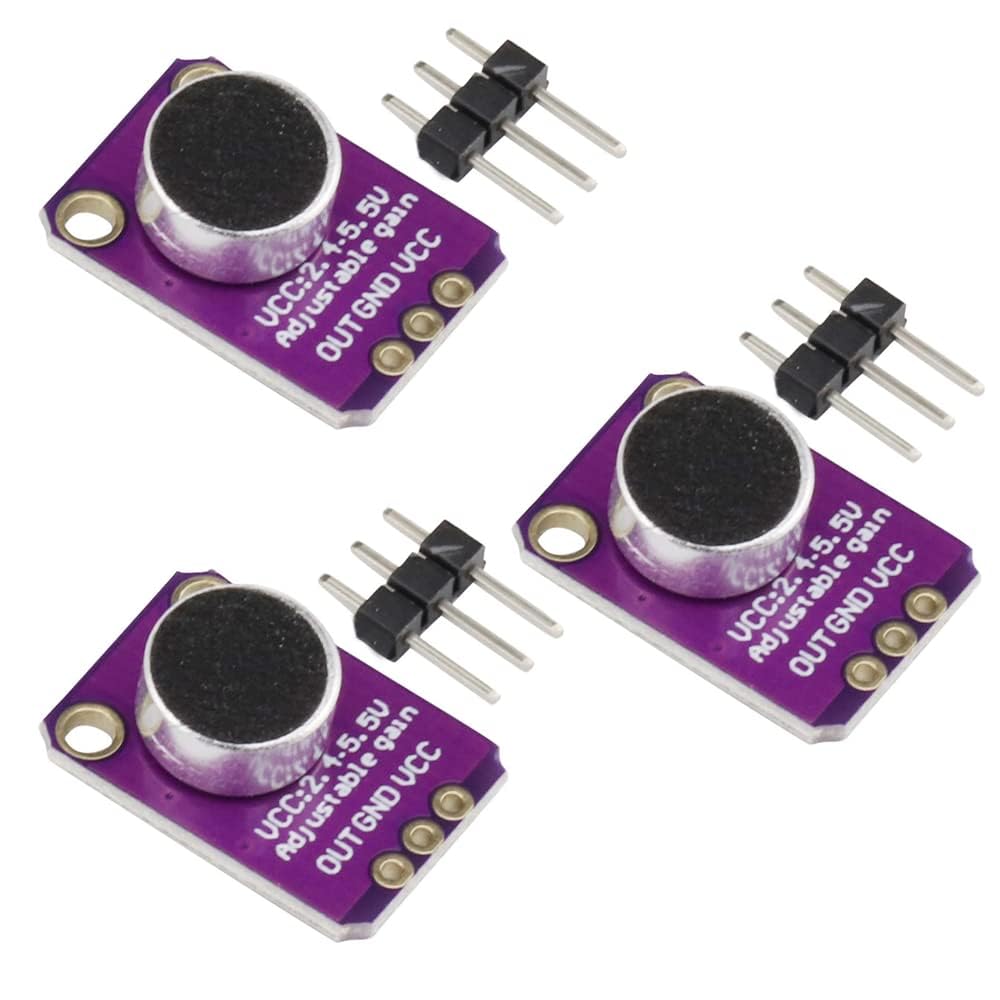Amazon.com: Ferwooh 3PCS Electret Microphone Amplifier Module MAX4466 Sound Sensor Module ...