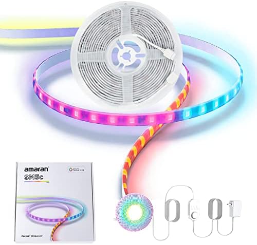 Amazon.com: Aputure Amaran SM5c LED Strip Lights,RGB Smart Pixel 20W 16 ...