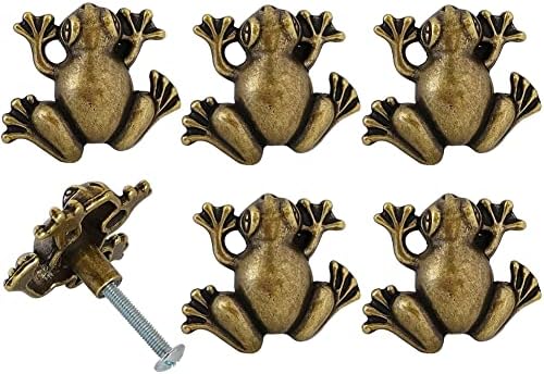 brandname JfwuHap 6 Pcs Zinc Alloy Frog Shaped Cabinet Knobs Animal ...
