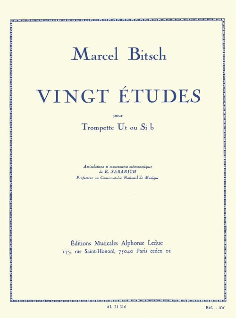 Amazon.com: MARCEL BITSCH : 20 ETUDES POUR TROMPETTE EN UT OU SI BEMOL ...