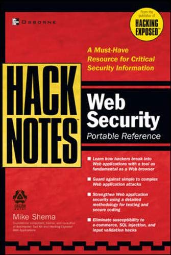 HackNotes(tm) Web Security Pocket Reference: Shema,Mike: 9780072227840 ...