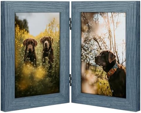 Amazon.com - Frametory, 5x7 Double Picture Frame Hinged 2 Photos Frame ...