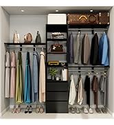Amazon.com: 96 inch Closet System with Wooden Drawers, 5FT-8FT Closet ...