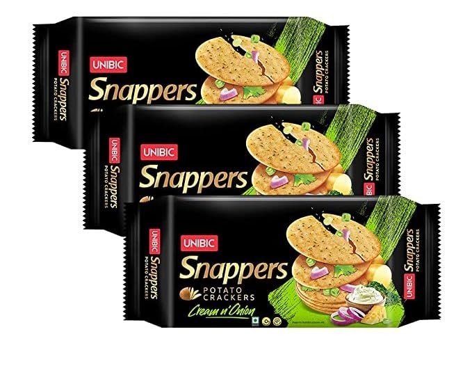 Unibic Snappers Cream & Onion | Snappers Potato Crackers | Pk of 03 ...