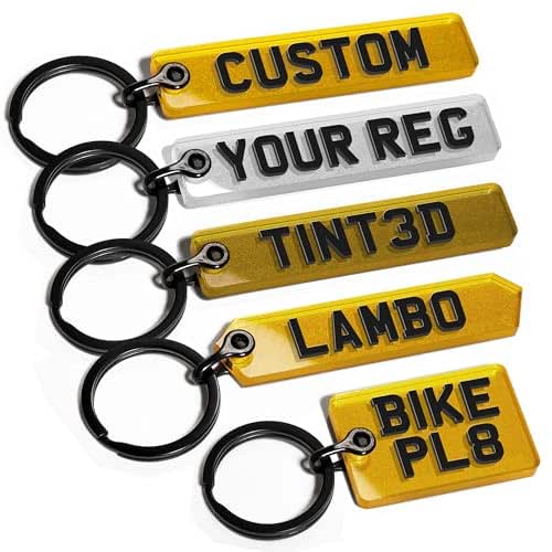 Pixly® Personalised Custom Licence Plate Keychain, Mini UK Number Plate ...